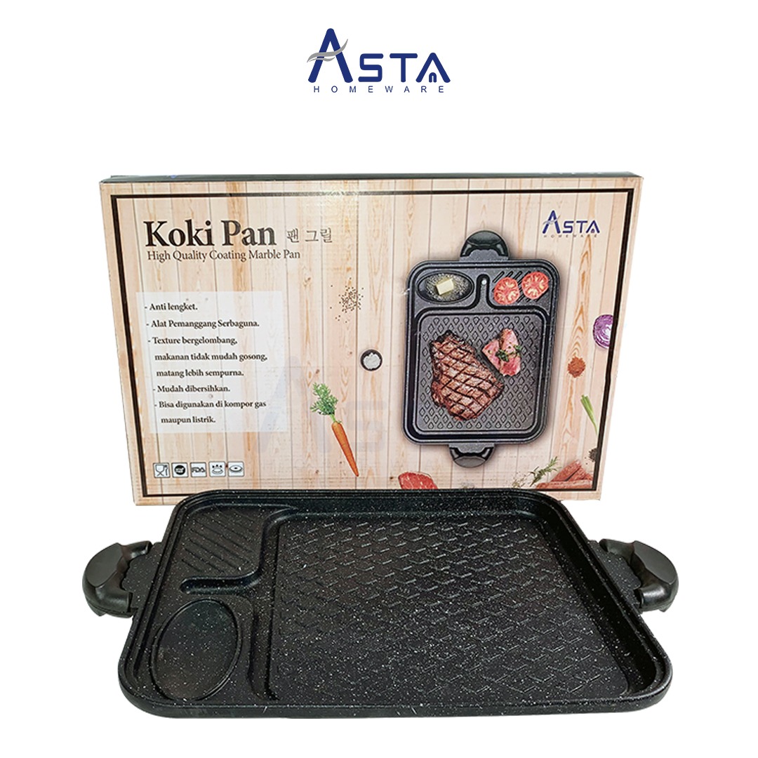 Alat Panggang Sehat Tanpa Arang - Koki Pan Square - Asta Homeware