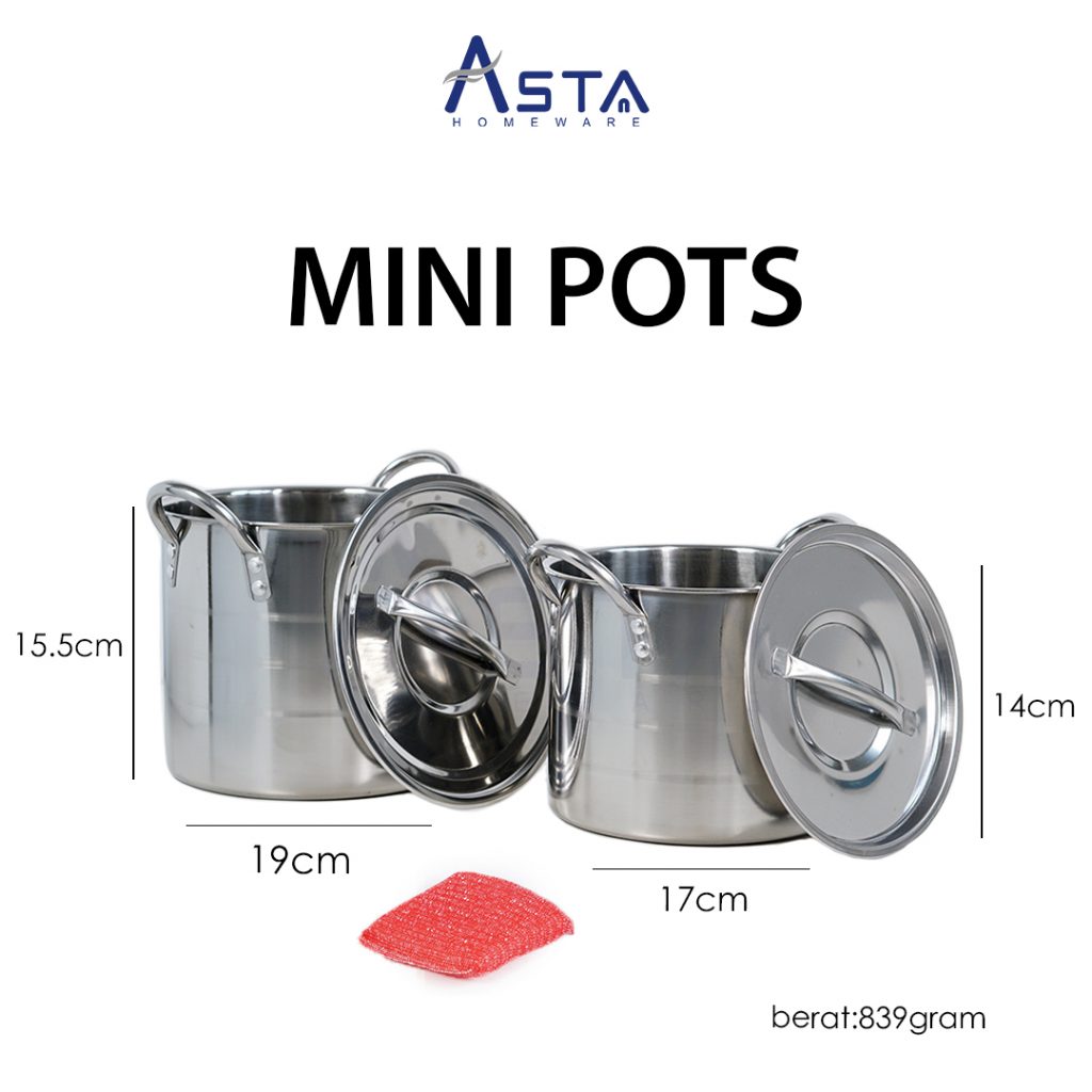 Panci Stainless Steel Food Grade Mini Pots - Asta Homeware